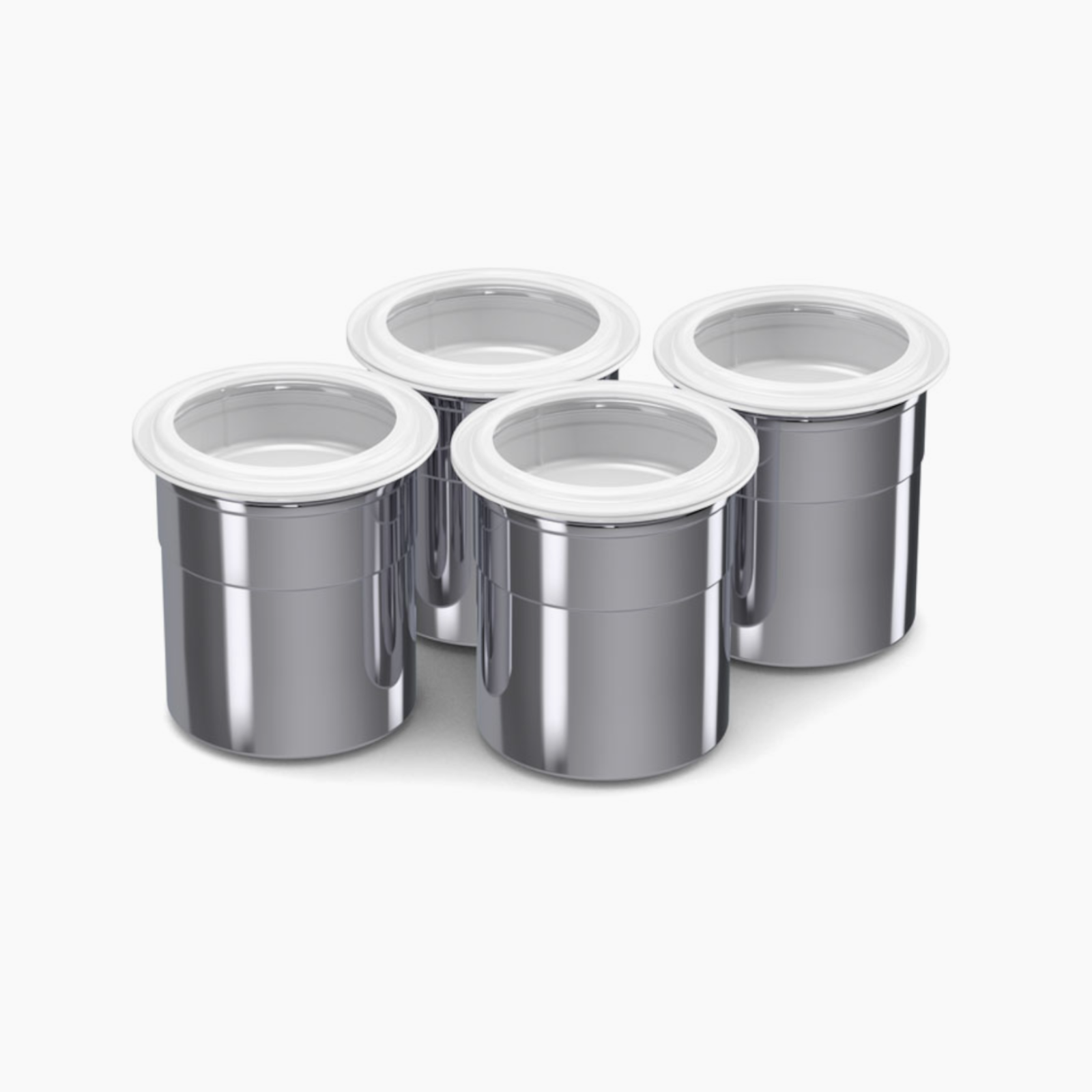 FRXSH® Chef (Chrome-Steel Beakers, Polished Finish, With Lids, Set of ...